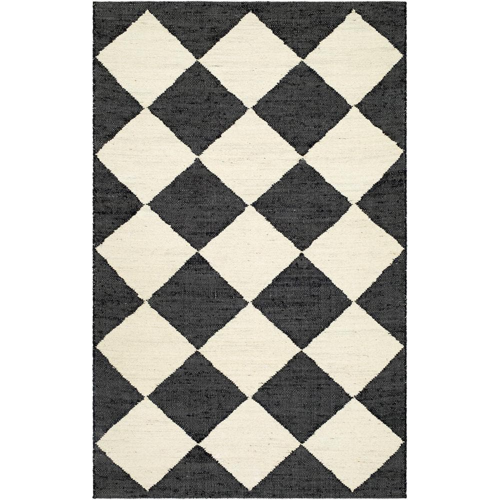 Livabliss Vivir Antho Black Modern 5 ft. x 8 ft. Indoor Area Rug ...