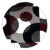 World Rug Gallery Contemporary Circles Burgundy Indoor 6 ft. 6 in ...