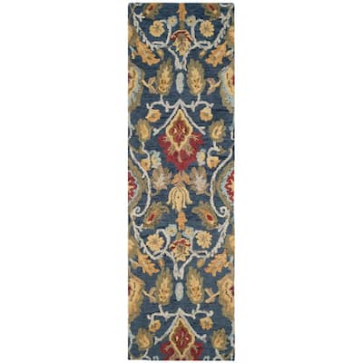 SAFAVIEH Blossom Navy/Multi 8 ft. x 10 ft. Floral Area Rug BLM402A-8