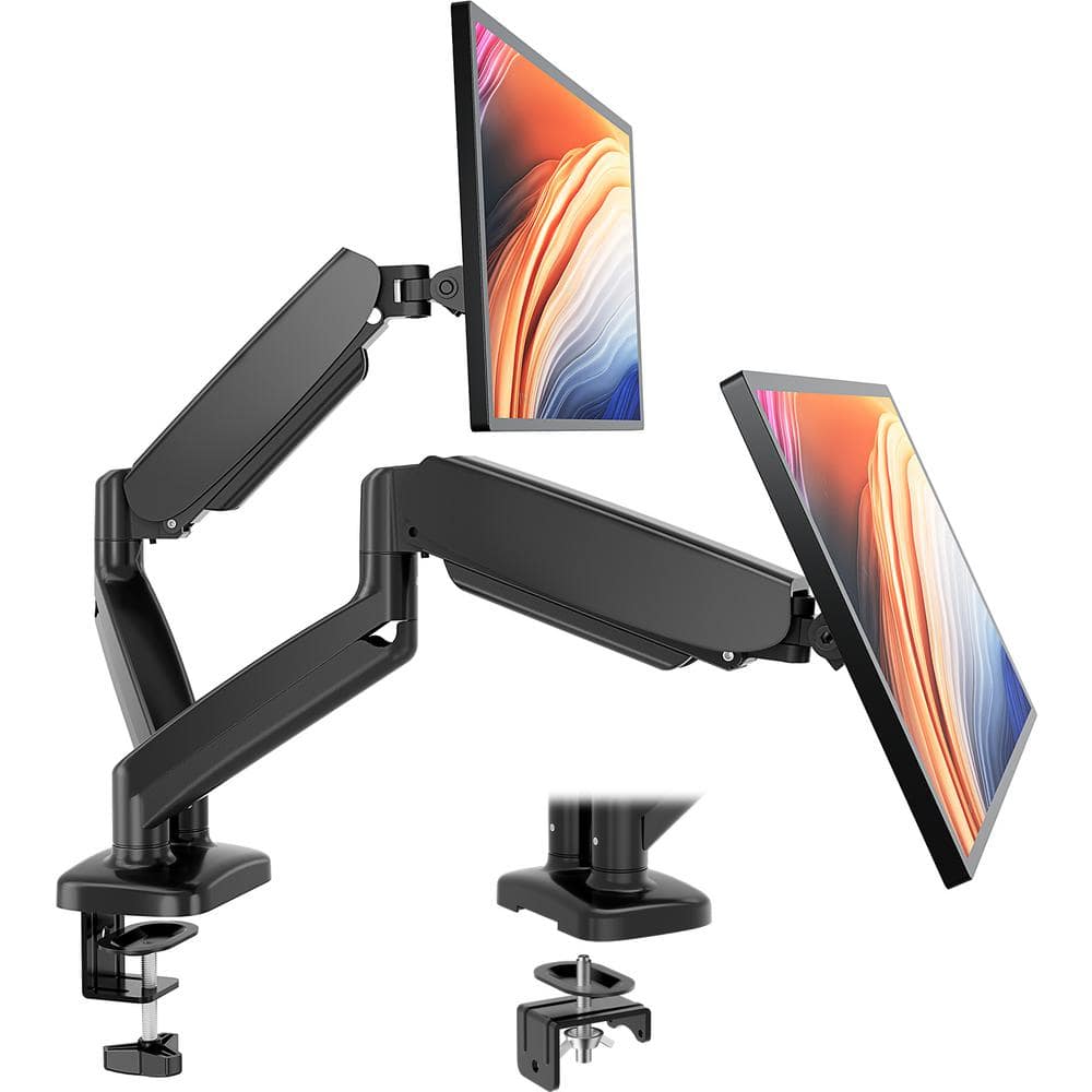 INNOBULE Dual monitor vertical arm, 2 monitor desktop mount adjustable ...