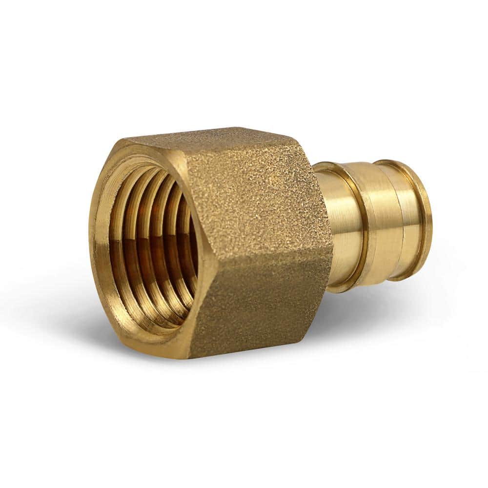 PLUMBFLEX 1/2 in. F1960 x 1/2 in. FIP Pex Adapter, Lead Free Brass for Use in Pex A-Tubing ...