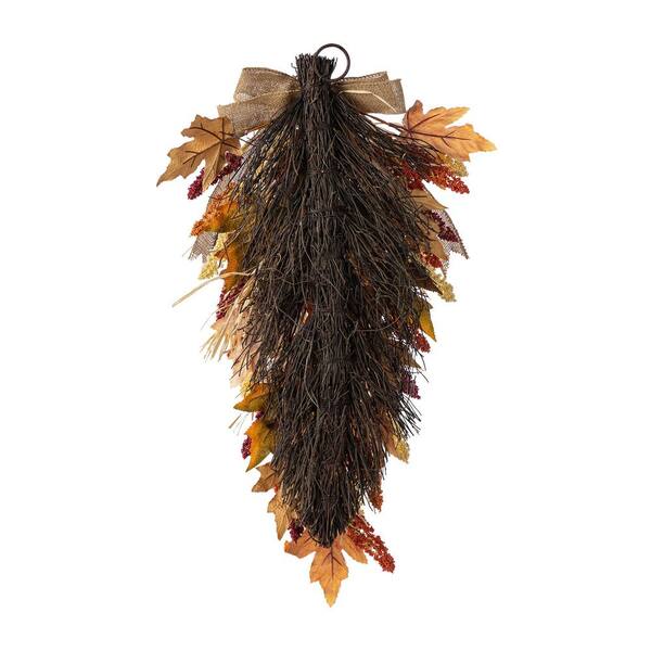 Glitzhome 24 in. Fall Multi-Colored Sorghum Swag Includes a ...