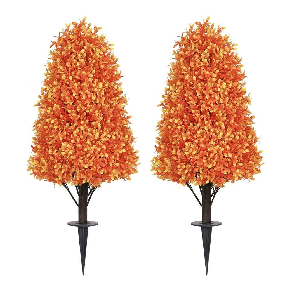 poetree 3 ft. Artificial Fake Autumn Fall Decor Boxwood Topiary Cone ...