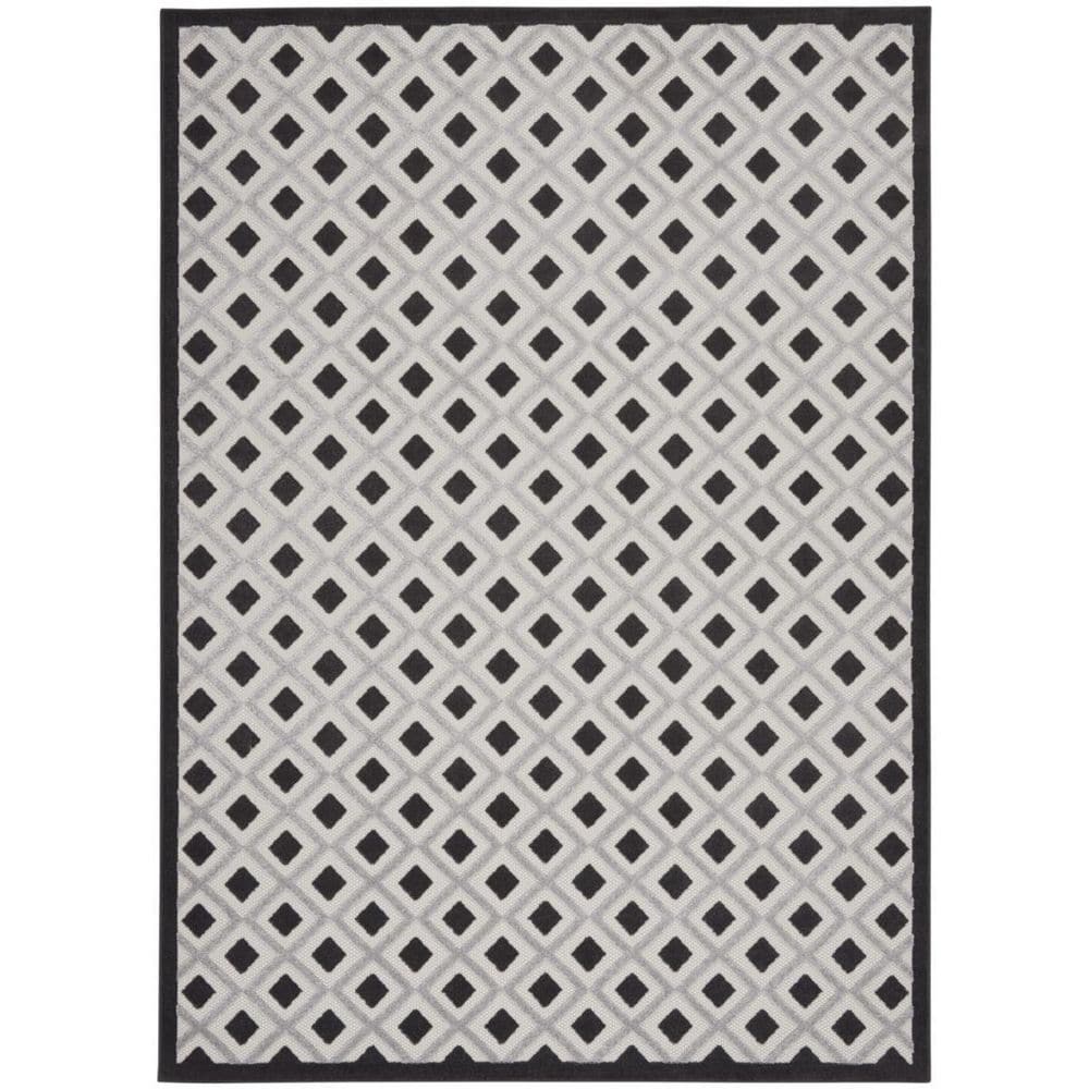 HomeRoots Black, White 9 ft. x 12 ft. Woven Polypropylene Indoor ...