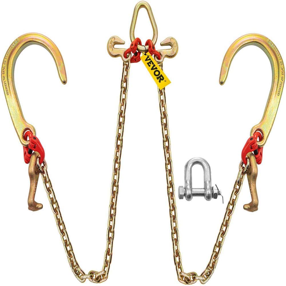 VEVOR V-Bridle Transport Chain 2 ft. x 5/16 in. Bridle Tow Chain G80 ...
