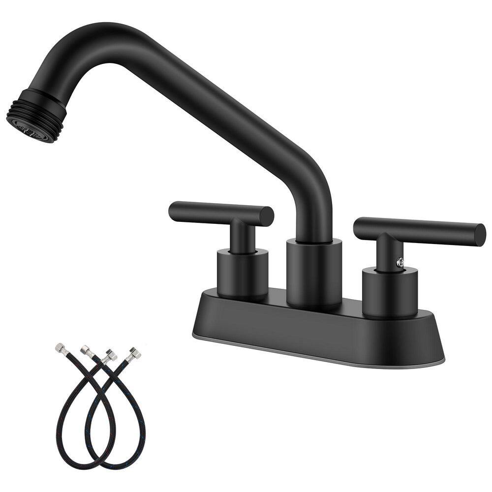 2-Handle 4 in. Centerest Utility Faucet in Matte Black LWLK-73302 - The ...