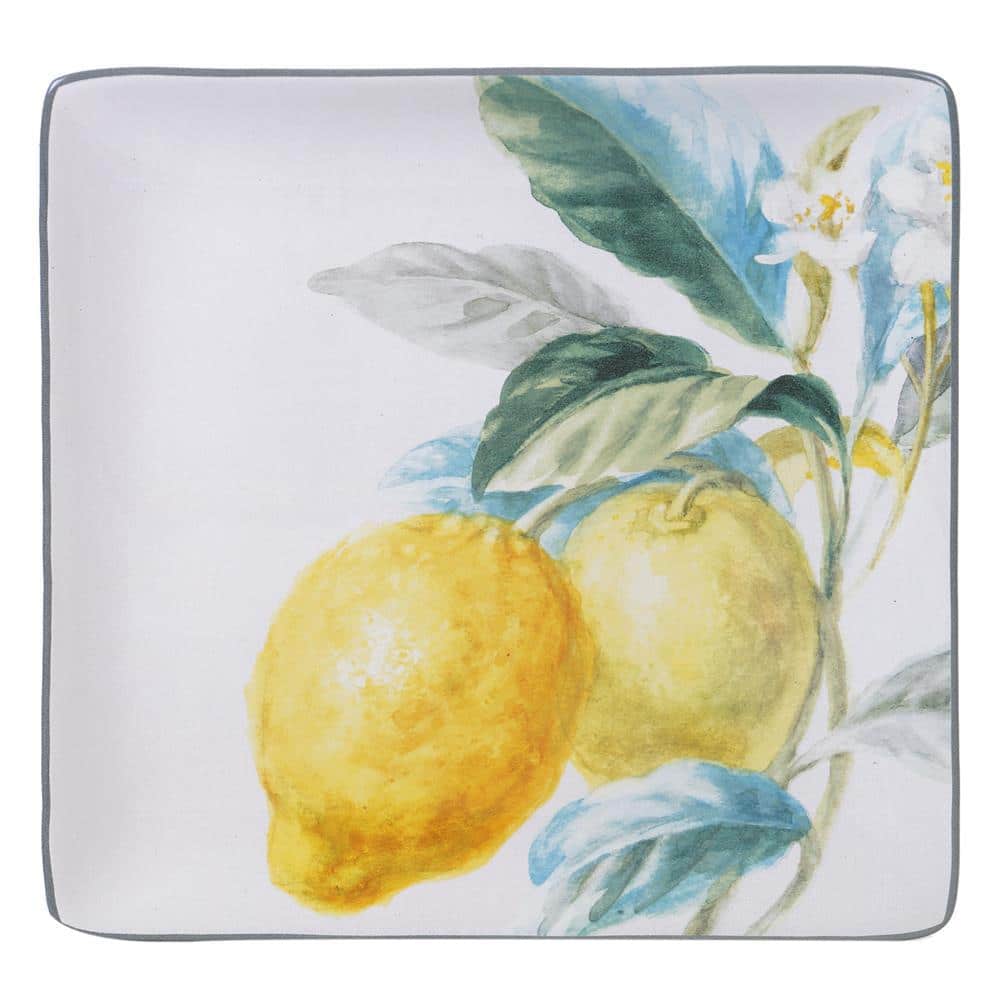 Certified International 12.25 in. Multi-Colored Stoneware Citron Square ...