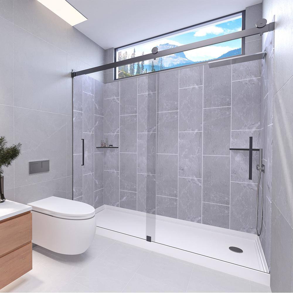 NuVo Platinum Grey-Tetherow 60-in x 30-in x 83-in Base/Wall/Door ...