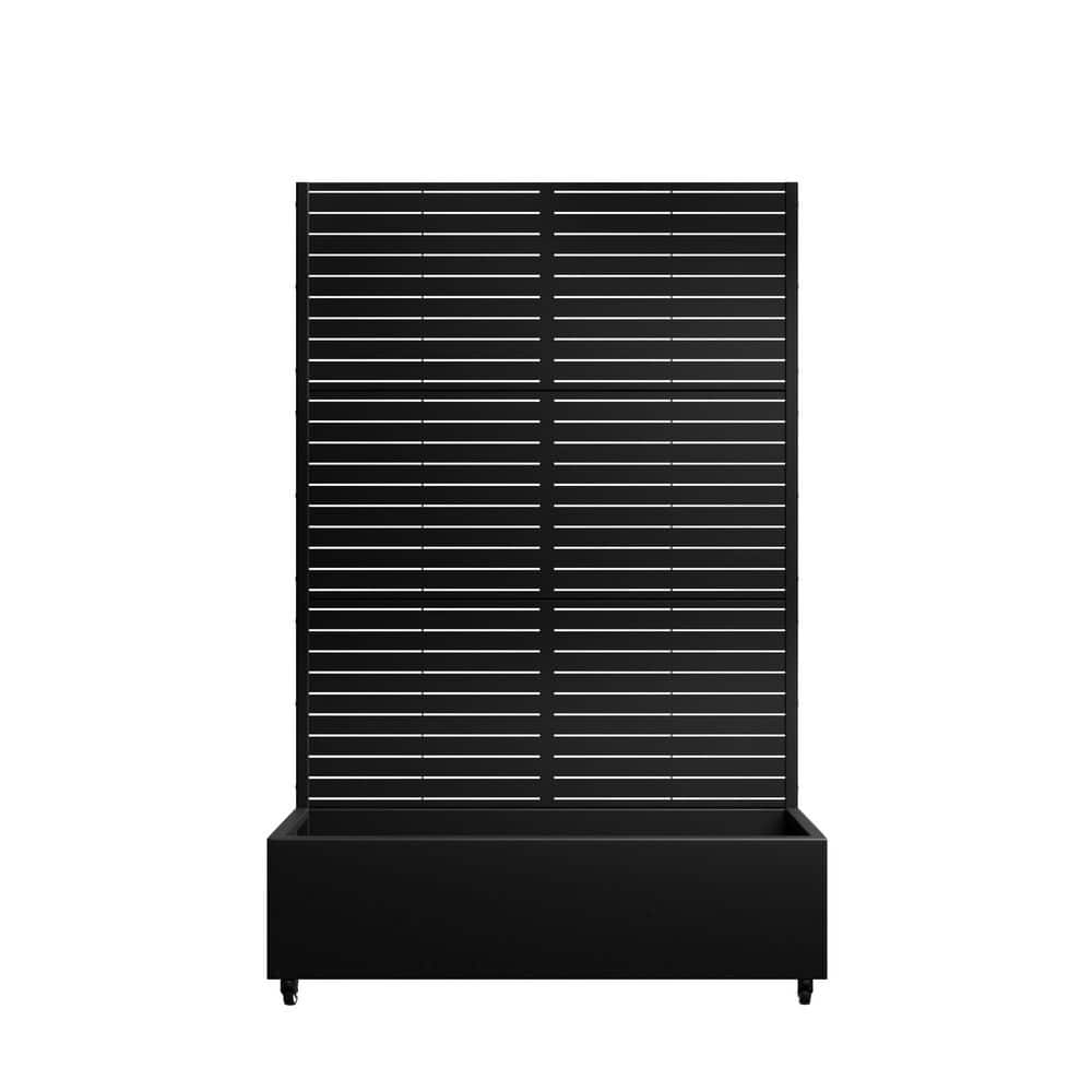 SpassWay 6 ft. H x 4 ft. W Metal Planter Box Privacy Screen Garden Bed ...