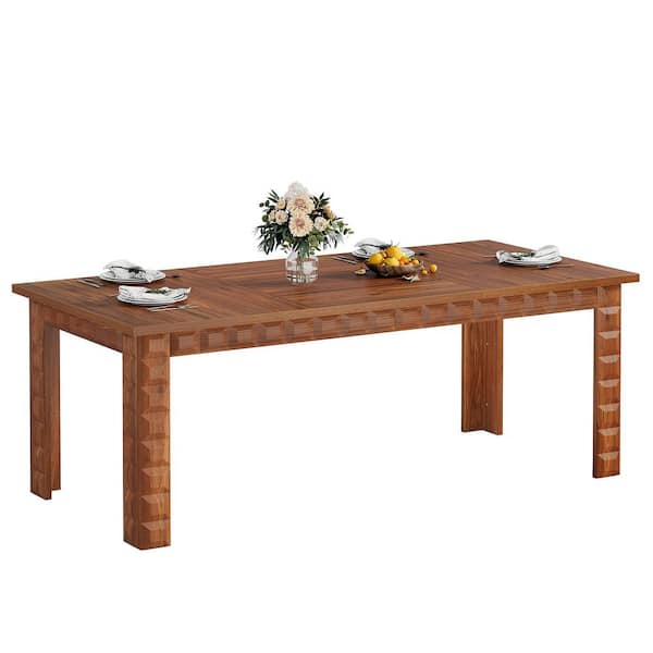TRIBESIGNS WAY TO ORIGIN Halseey Rectangle Brown Wood 70.8 in. 4 Legs ... TRIBESIGNS WAY TO ORIGIN Halseey Rectangle Brown Wood 70.8 in. 4 Legs ...