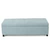 Noble House Brentwood Light Blue Fabric Storage Bench 9997 - The Home Depot