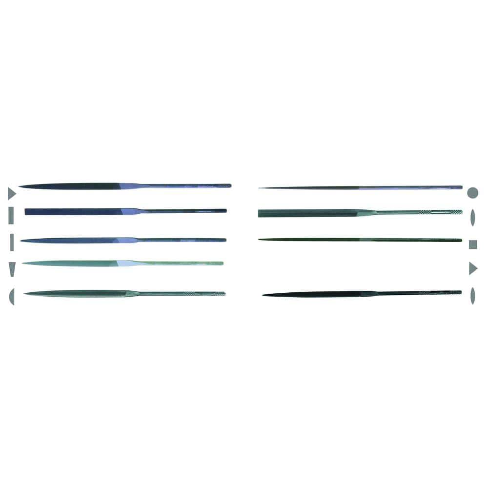 Crescent Nicholson 6-1/4 in. 4-Cut Swiss Pattern Assorted File Set with ...