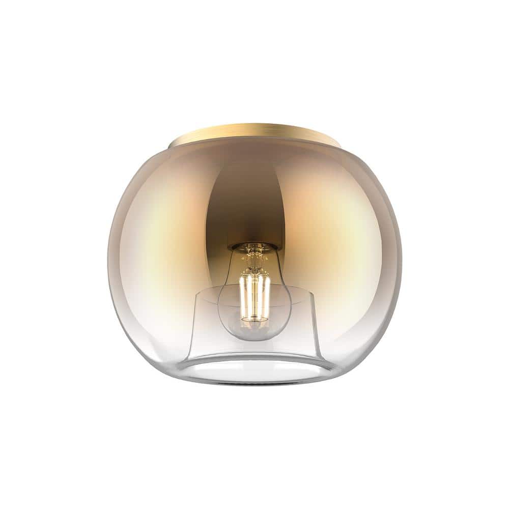 KUZCO Samar 8 in. 1 Light 60-Watt Brushed Gold/Copper Flush Mount ...