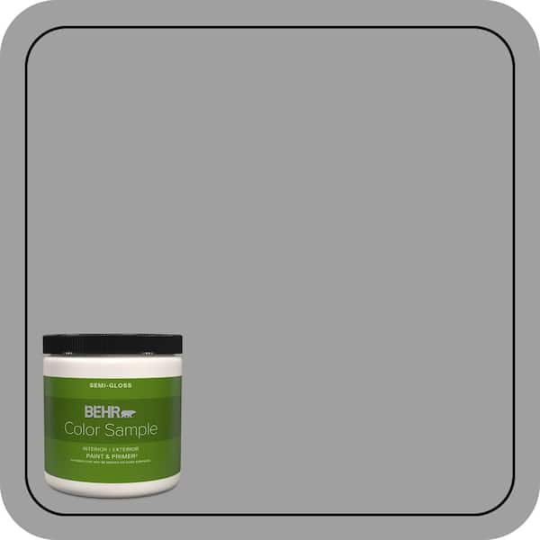 BEHR PREMIUM PLUS 8 oz. #PPU26-06 Elemental Gray Semi-Gloss Interior ...