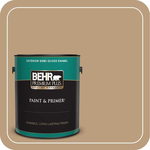 BEHR PREMIUM PLUS 1 gal. #PPH-11 Cardboard Color Semi-Gloss Enamel ...