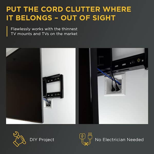 Wall Mount Tv Wire Management Home Theater TV Power Kit With Cable