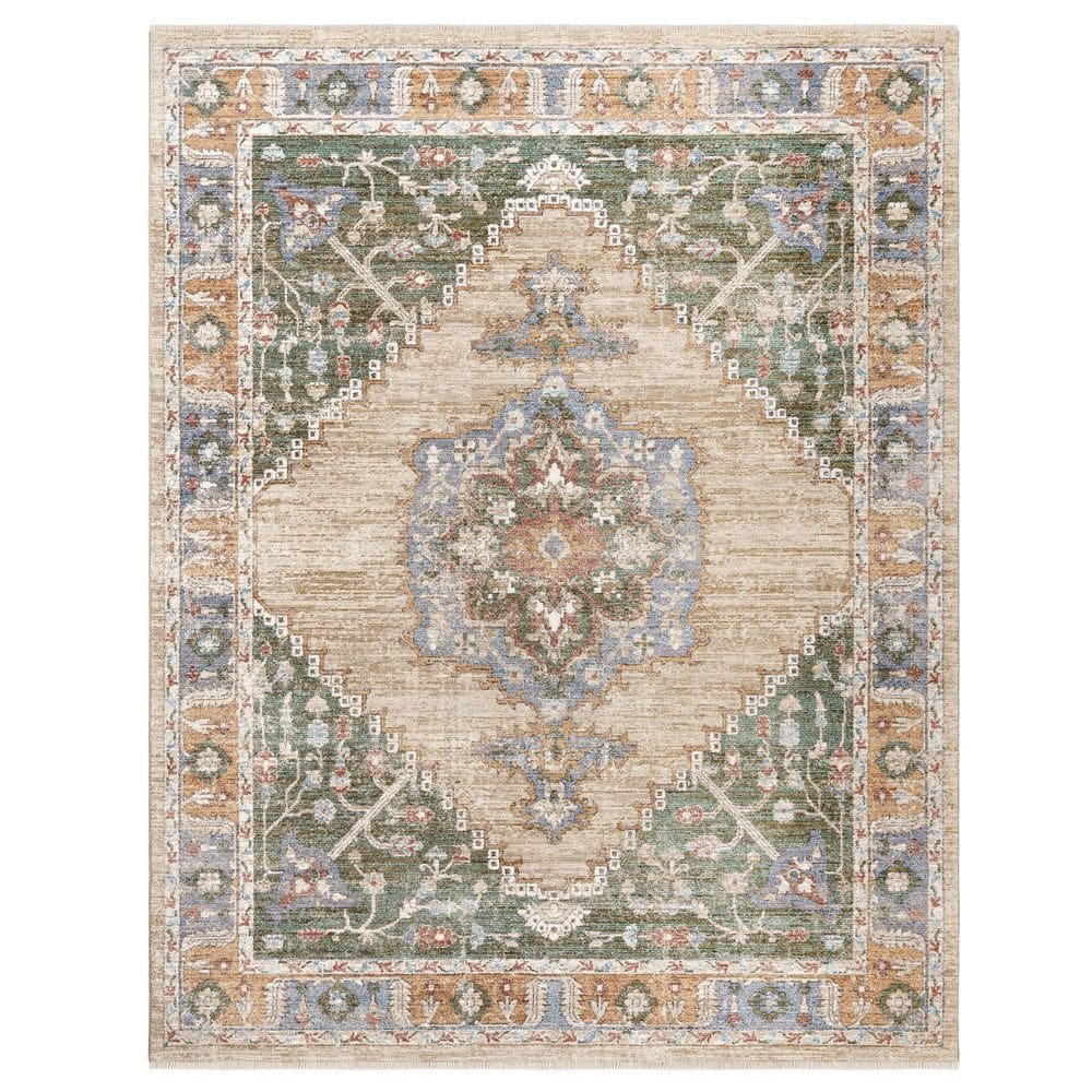 Gertmenian & Sons Apollo Salus Green 9 ft. x 13 ft. Medallion Indoor ...