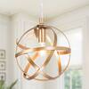 Uolfin Modern Brass Gold Globe Pendant Light, Mini 1-light Cage Island ...