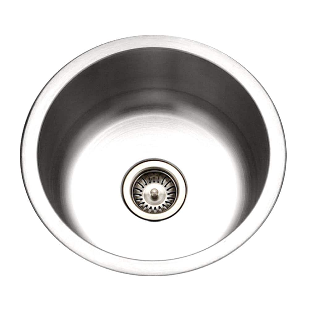 HOUZER Houzer Club 18 in. Stainless Steel Undermount Single Round Bowl ...