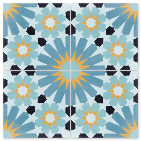 Villa Lagoon Tile Tangier Primero Multi-color/Matte 8 in. x 8 in ...