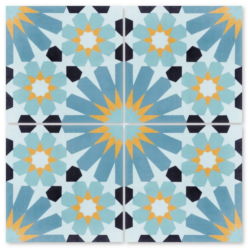 Villa Lagoon Tile Tangier Primero Multi-color/Matte 8 in. x 8 in ...