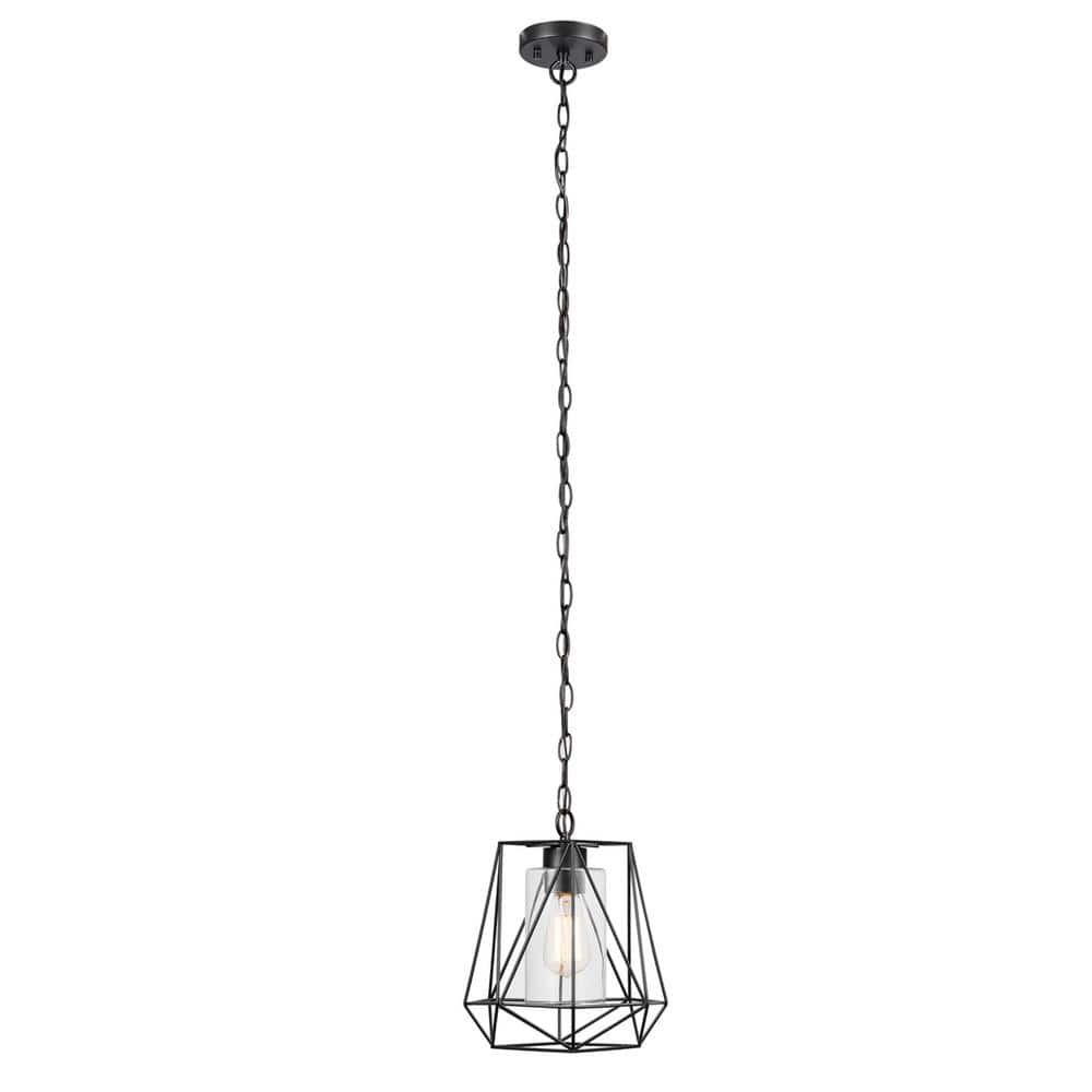 Globe Electric Sansa 1-Light Black Outdoor/Indoor Hanging Pendant 44299 ...