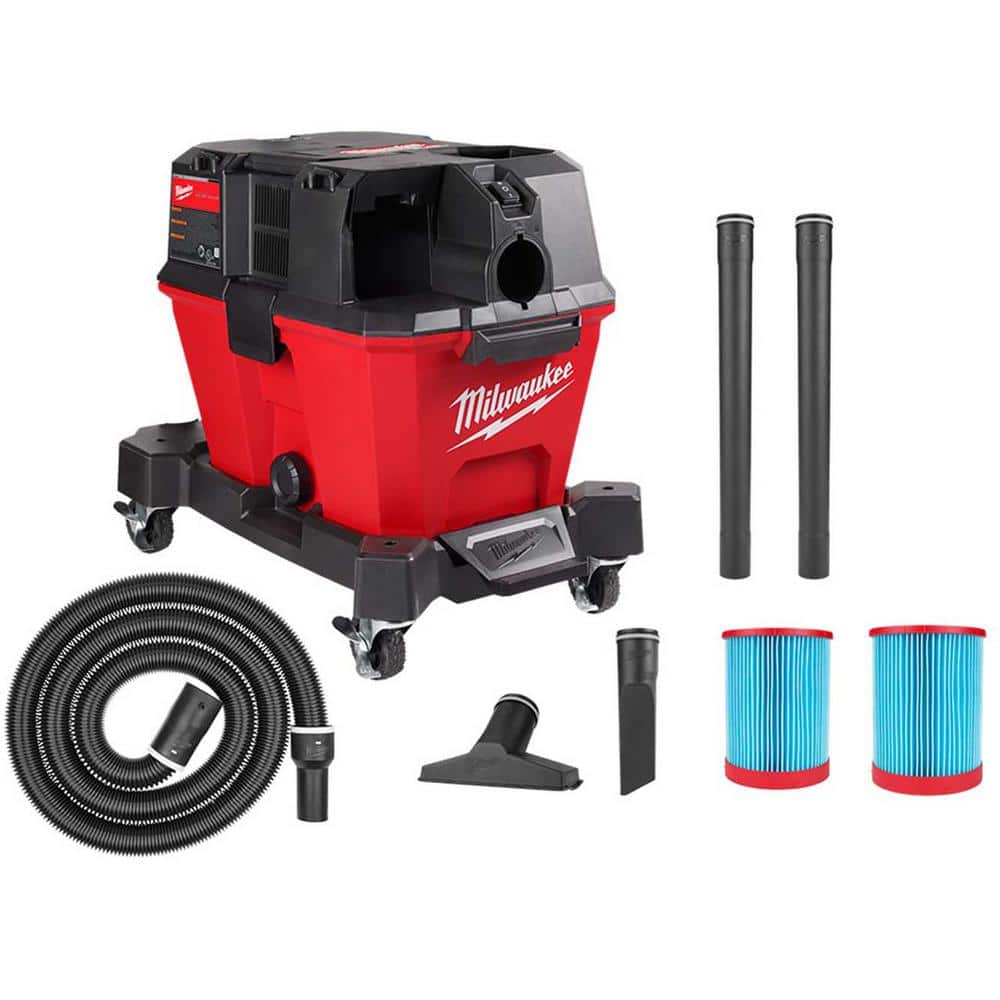 Milwaukee M18 FUEL 6 Gal. Cordless Wet/Dry Shop Vac W/Filter, Hose and ...