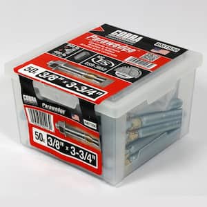 Cobra Anchors 1/2 in. x 4-1/4 in. Carbon Steel Stainless Still Wedge Hex Head 46lbs. Wedge ...