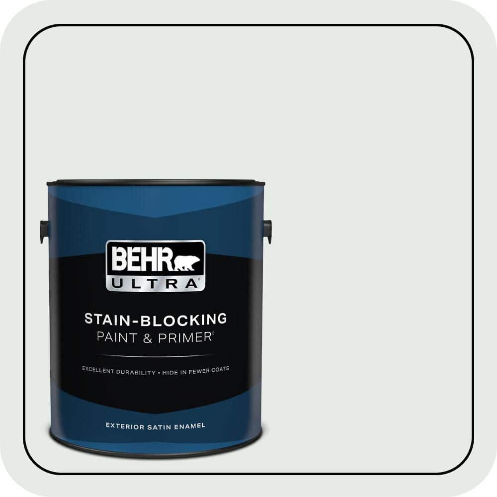 BEHR ULTRA 1 gal. #BL-W08 Frothy Surf Satin Enamel Exterior Paint ...