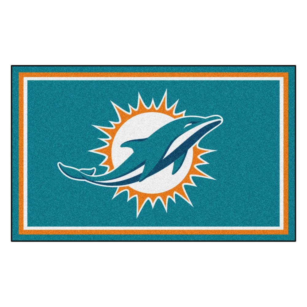 FANMATS Miami Dolphins 4 ft. x 6 ft. Area Rug 6588 - The Home Depot