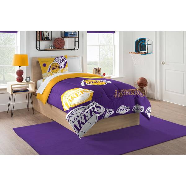 Lakers Hexagon 2 Piece Twin Size Multi Colored Comforter Set Set 190604274447 The Home Depot