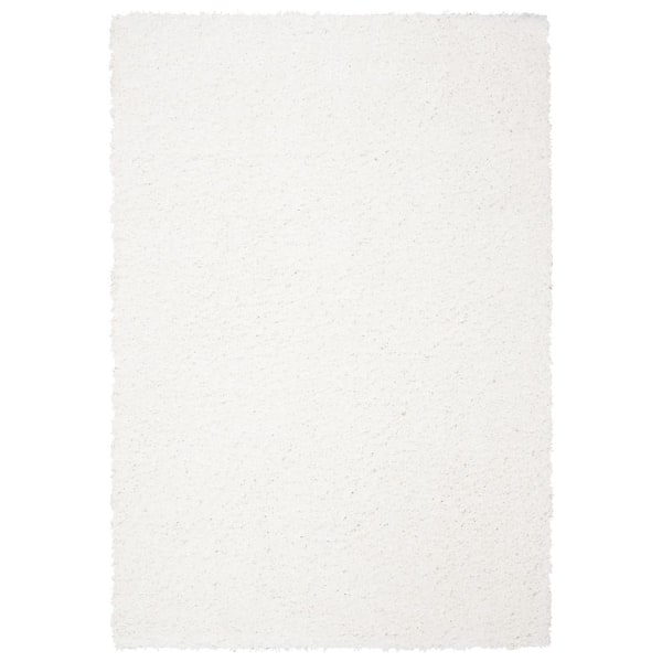 SAFAVIEH August Shag White 3 ft. x 5 ft. Solid Area Rug AUG200A-3W ...
