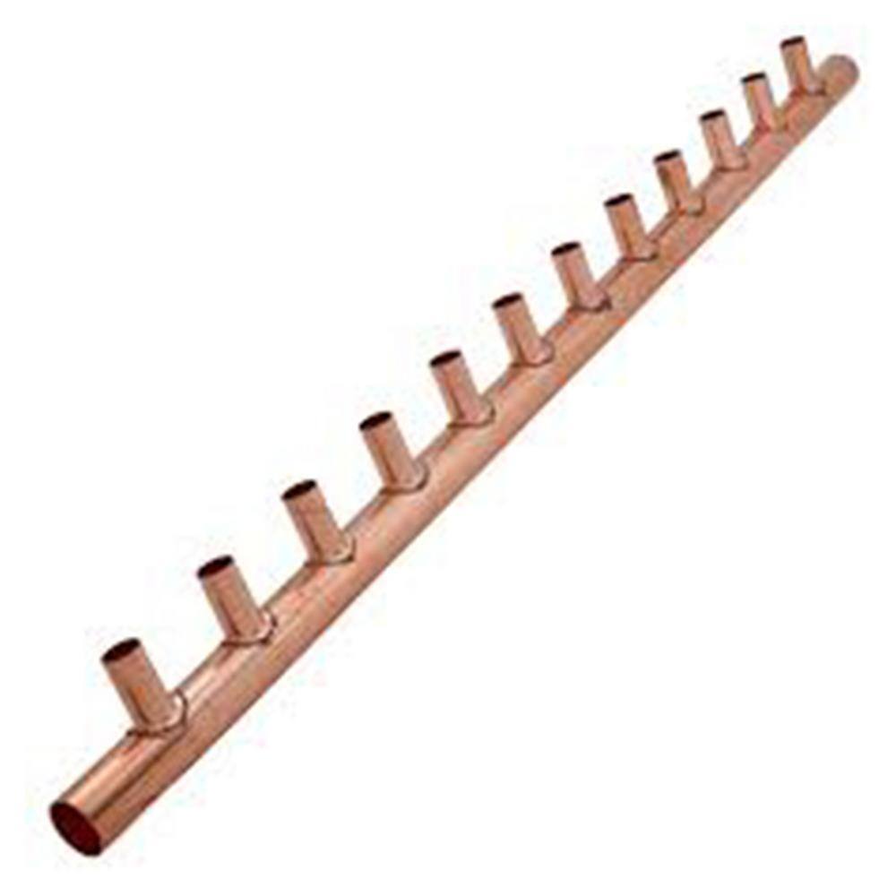 PLUMBFLEX 1 in. x 1 in. 12 Branch Copper Manifold Type L-4 inches On Center 6-CMBL4-112 - The ...