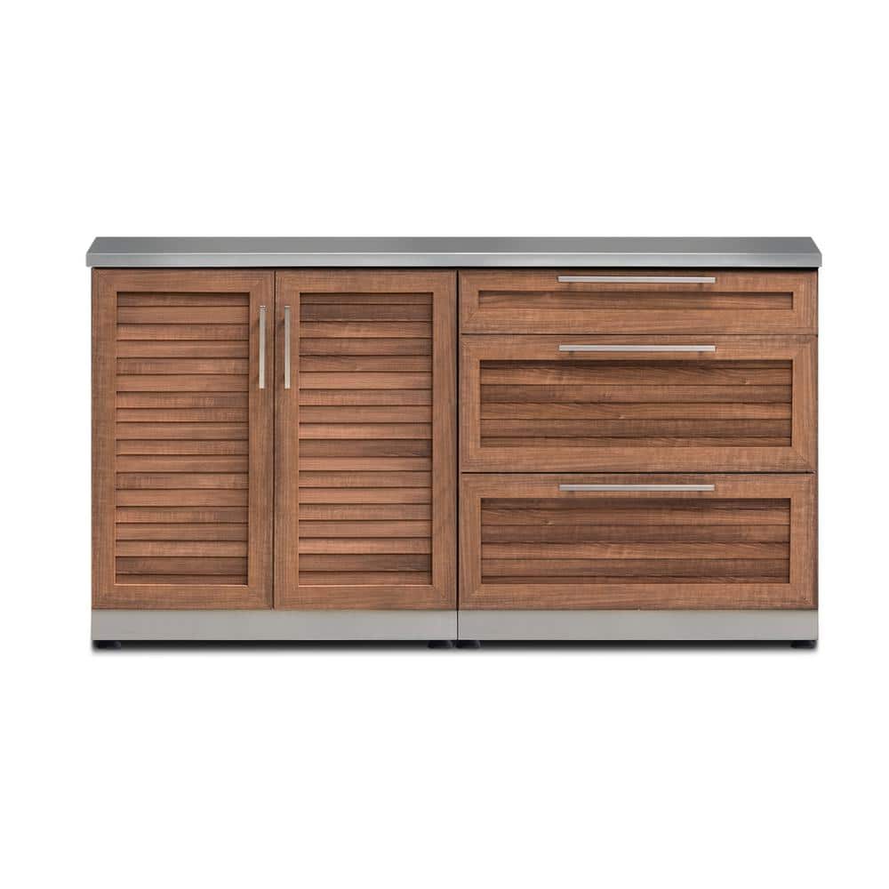 NewAge Products Outdoor Kitchen Grove 3-Piece 64 in. W x 36.5 in. H x ...