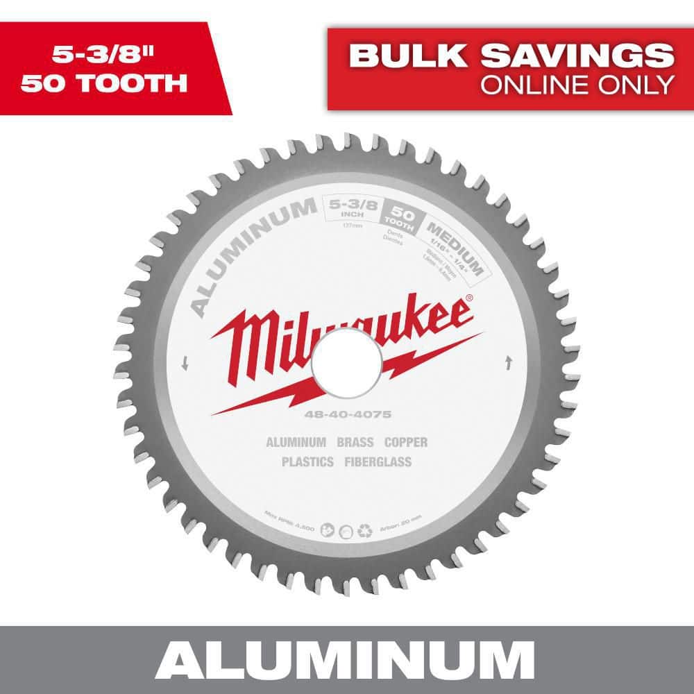Milwaukee 5-3/8 in. x 50 Carbide Teeth Aluminum Cutting Circular Saw ...