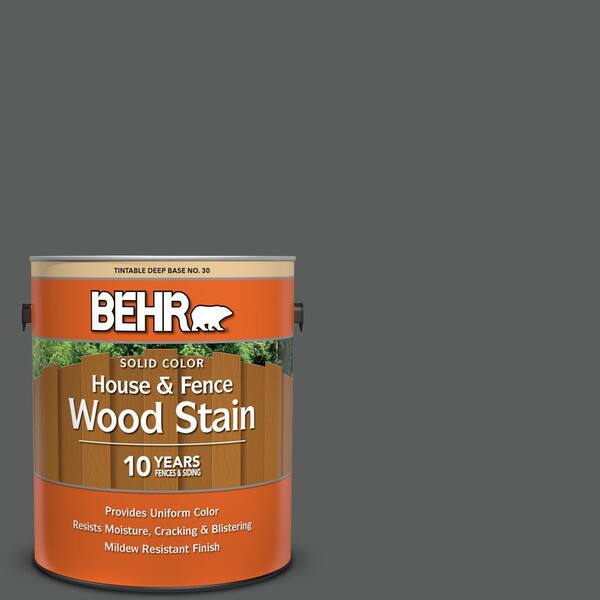 BEHR 1 gal. #N520-6 Asphalt Gray Solid Color House and Fence Exterior ...