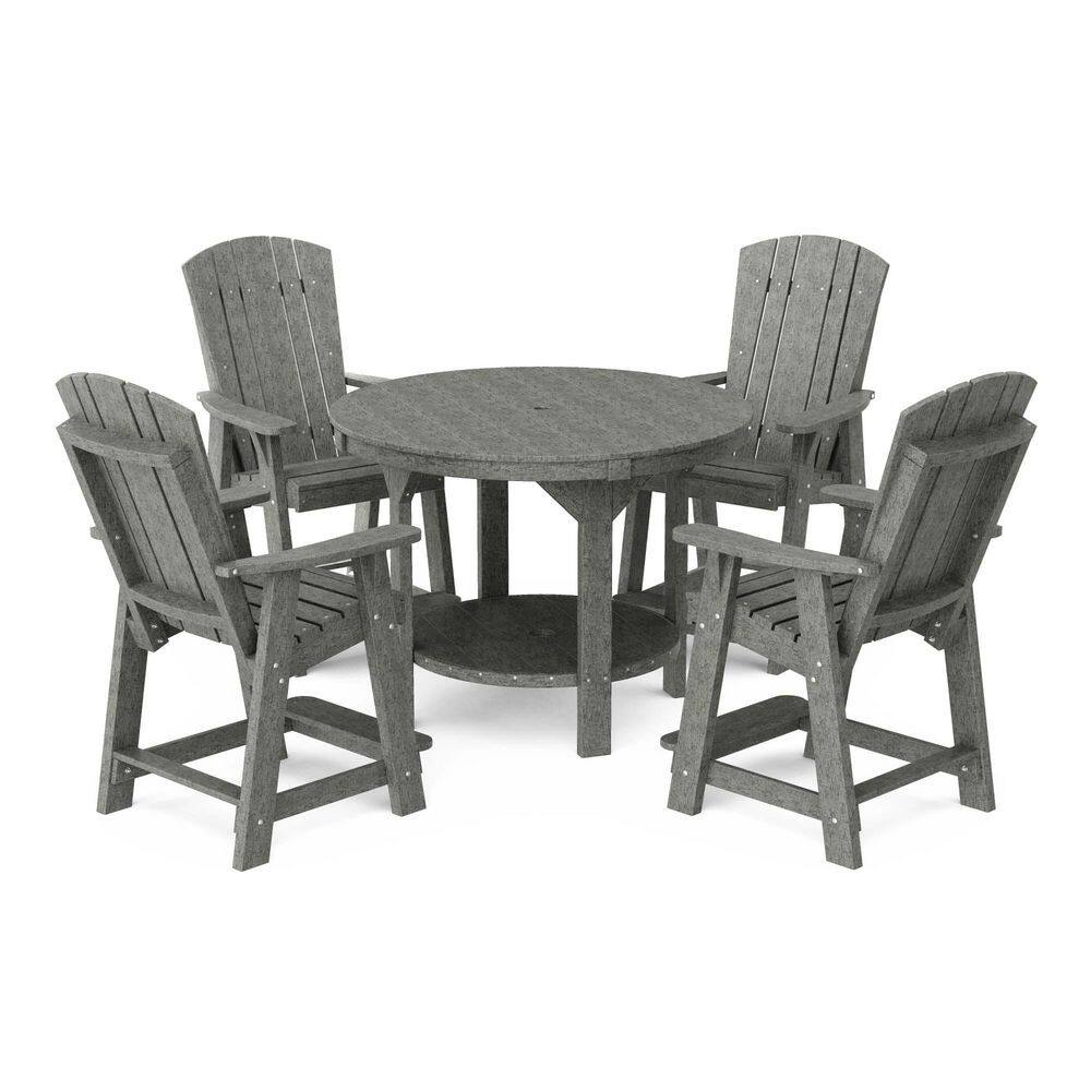Wildridge Heritage 5-Piece Dark Gray HDPE Plastic Outdoor Patio 48 in ...