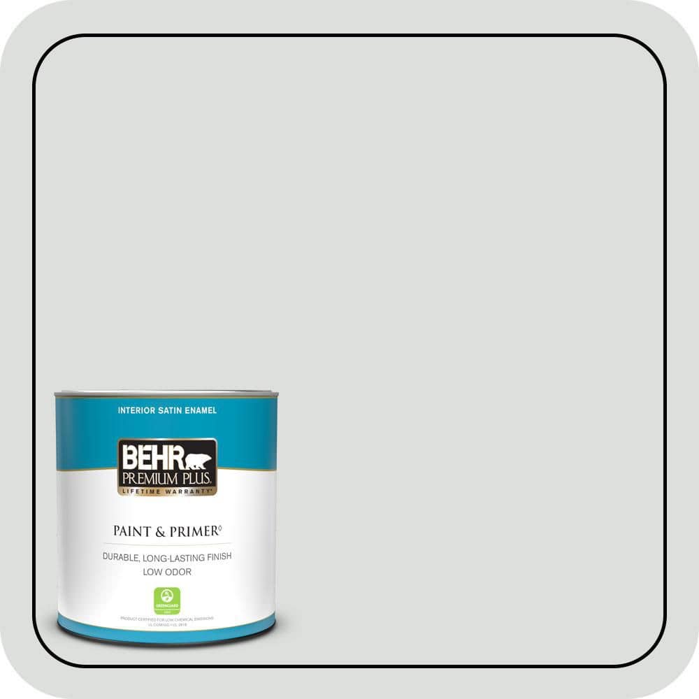 BEHR PREMIUM PLUS 1 qt. #720E-1 Reflecting Pool Satin Enamel Low Odor ...