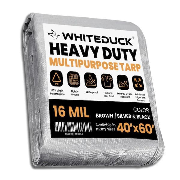 Reviews for WHITEDUCK 8 oz. Poly Tarpaulin 40 x 60 Silver and Black ...