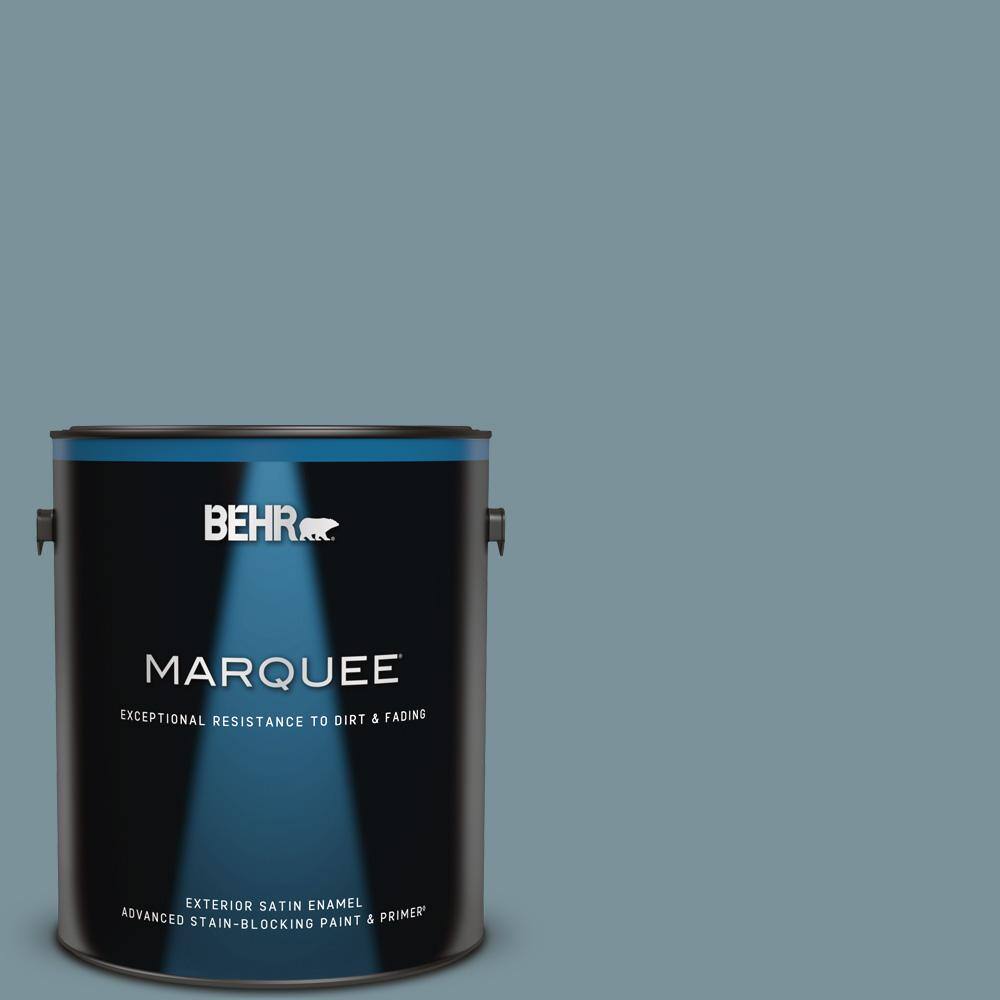 BEHR MARQUEE 1 gal. #PMD-55 Silent Tide Satin Enamel Exterior Paint ...
