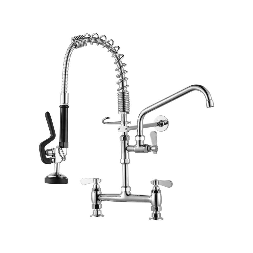 ALEASHA Triple Handle Pull Down Sprayer Kitchen Faucet with Pre-Rinse ...