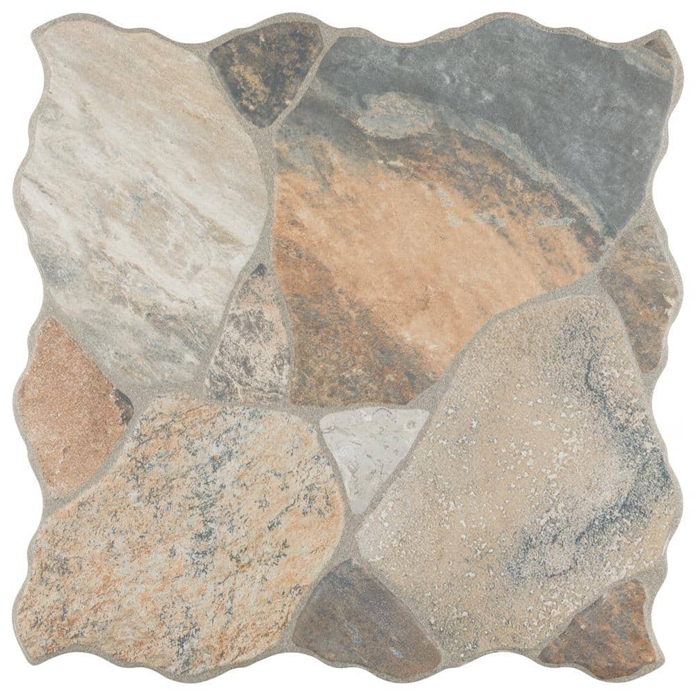 Merola Tile Canet Beige 17 in. x 17 in. Porcelain Floor and Wall Tile ...