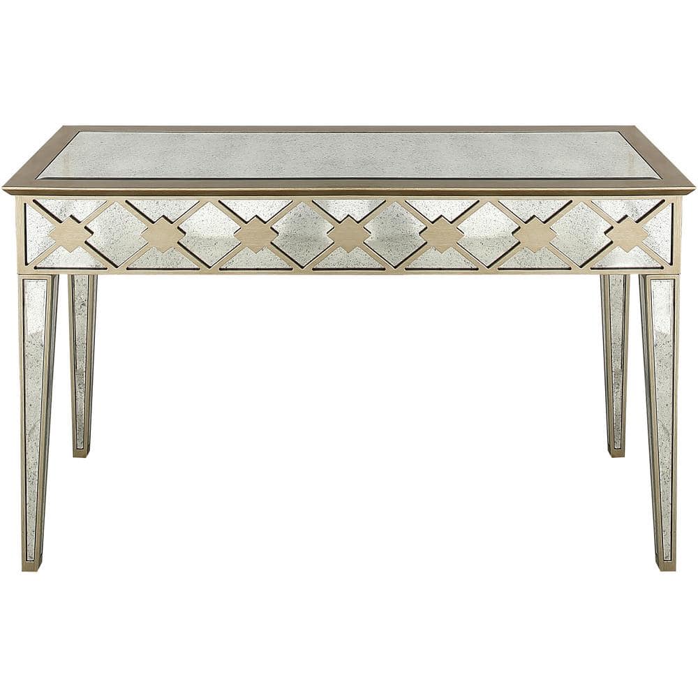 Camden Isle Algiers 51.2 in. Champagne Rectangle Glass Console Table CI ...