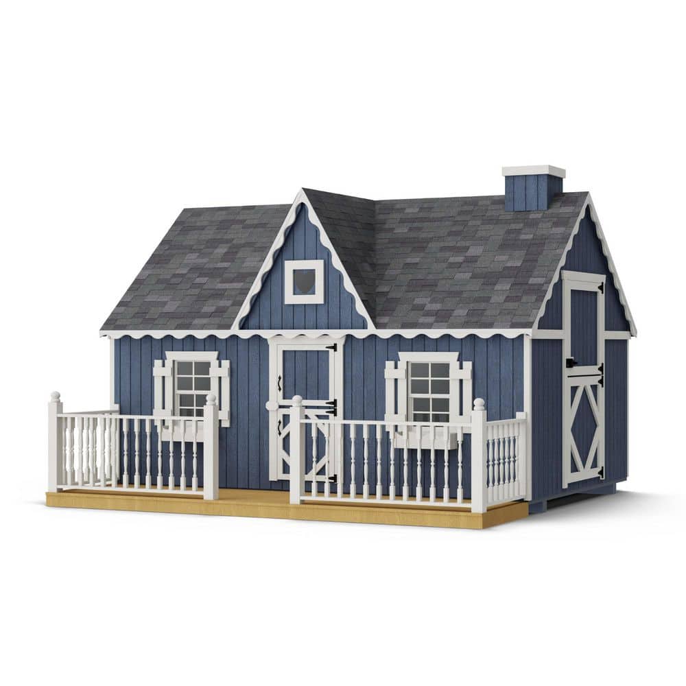 Little Cottage Co. 8 ft. x 12 ft. Victorian Outdoor Wood Playhouse with ...