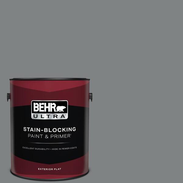 BEHR ULTRA 1 gal. #PPU26-03 Legendary Gray Flat Exterior Paint & Primer ...