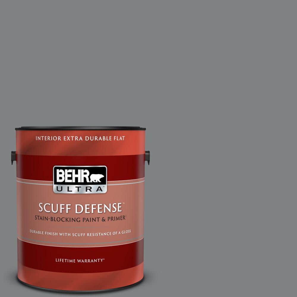 BEHR ULTRA 1 gal. #PPU26-03 Legendary Gray Extra Durable Flat Interior ...