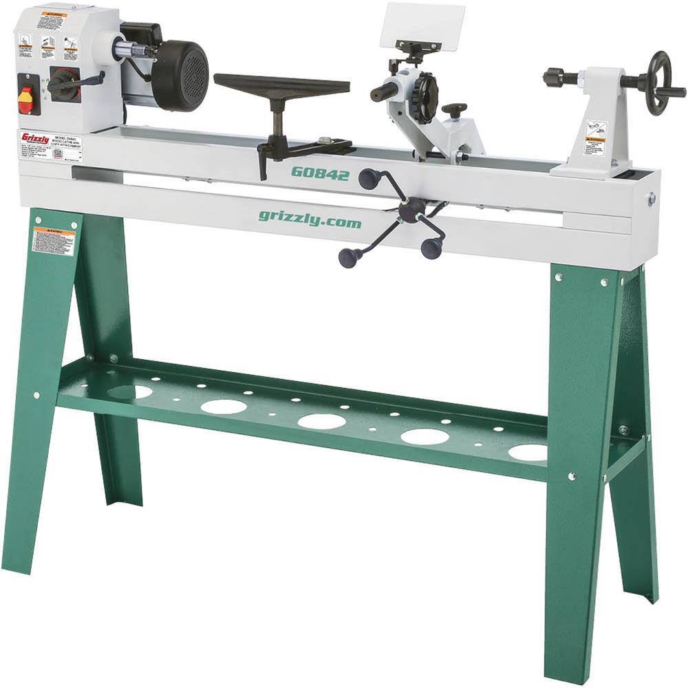 Grizzly Industrial 14 in. x 37 in. Wood Lathe with Copy Attachment ...