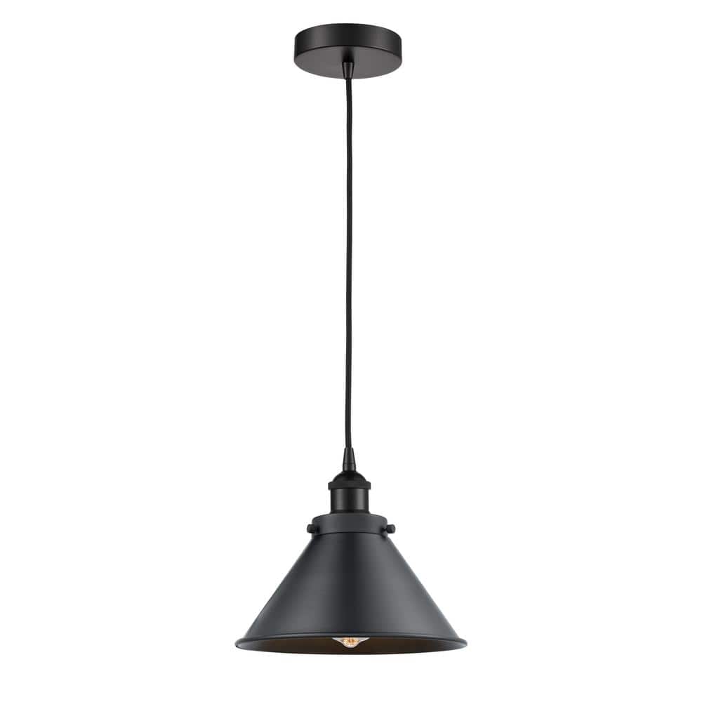Innovations Briarcliff 1-Light Matte Black Shaded Pendant Light with ...
