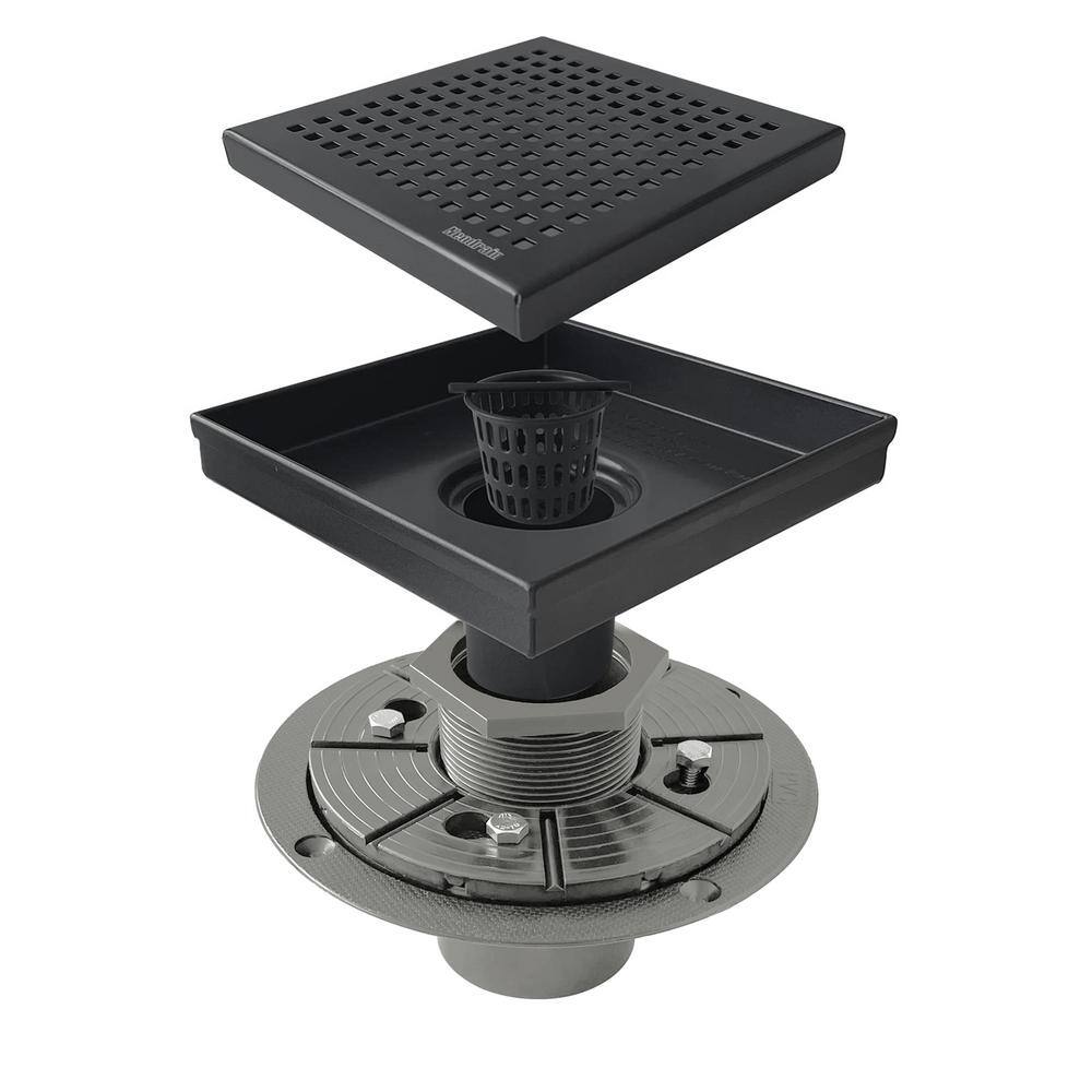 Neodrain 6 in. x 6 in. Stainless Steel Square Shower Drain with Square ...