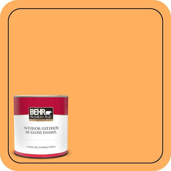BEHR PREMIUM PLUS 1 qt. #280B-5 Vintage Orange Hi-Gloss Enamel Interior ...